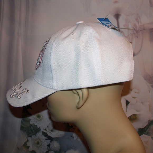 R Headwear | Accessories | Angel Hat White Embroidered Pink White Wings ...